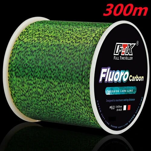FTK невидимая леска для рыбалки 0.20-0.50 мм Зеленый, 8.0-0.5mm-34.32LB, 300lvse
