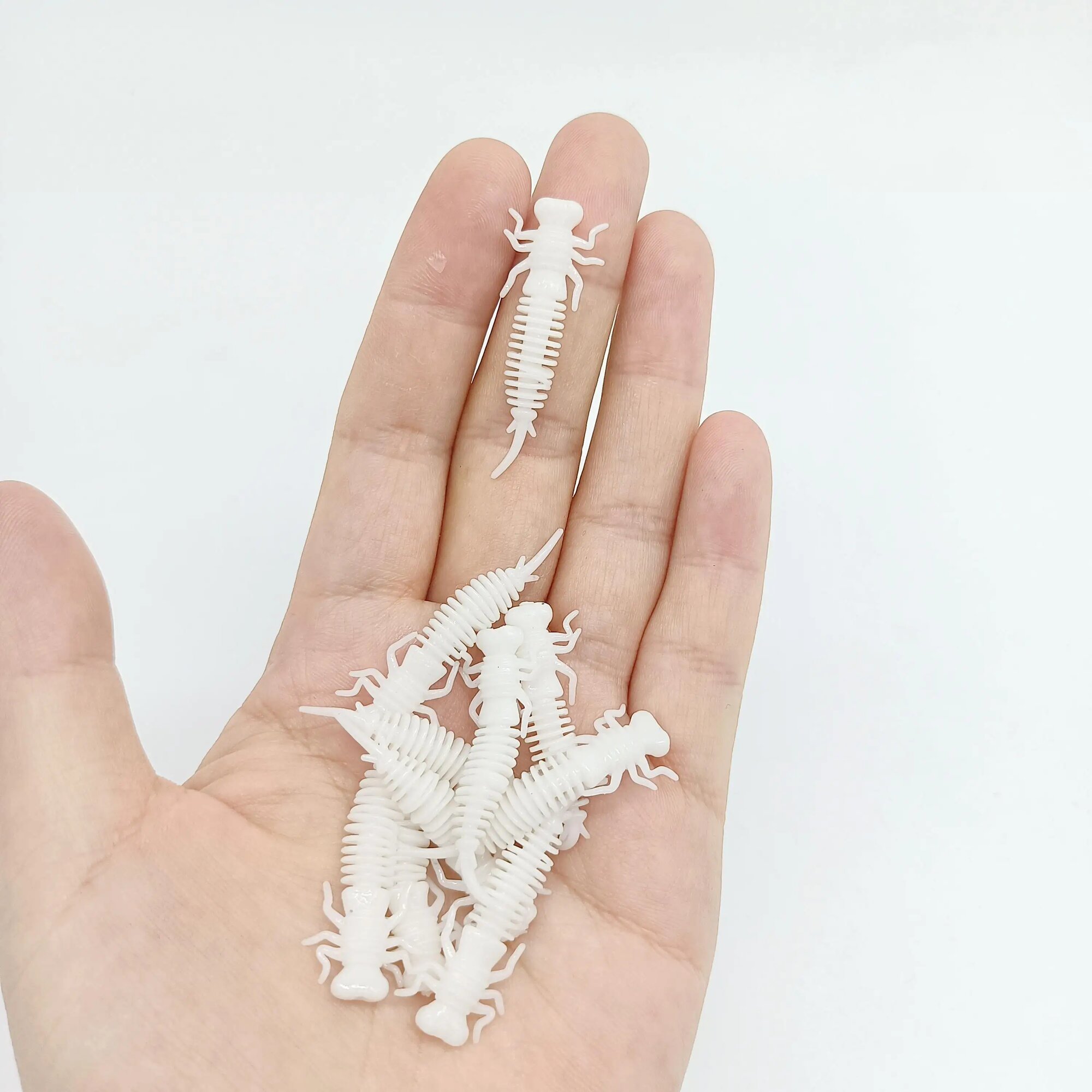 DUODUOYU 10 шт. мягкие силиконовые приманки Dragonfly Larva Белый, XZ016 10pcs white