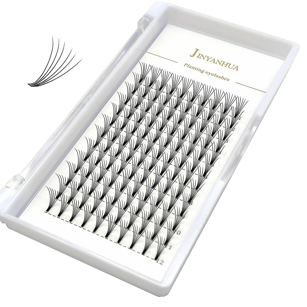 JINYANHUA ресницы 3D D-изгиб 11 мм, цвет 6d 12rows