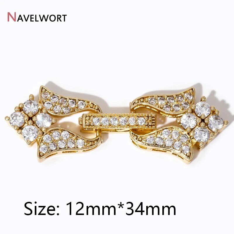 Замок для бижутерии NAVELWORT, 12x34 мм, 18K Gold Plated, 3 шт.