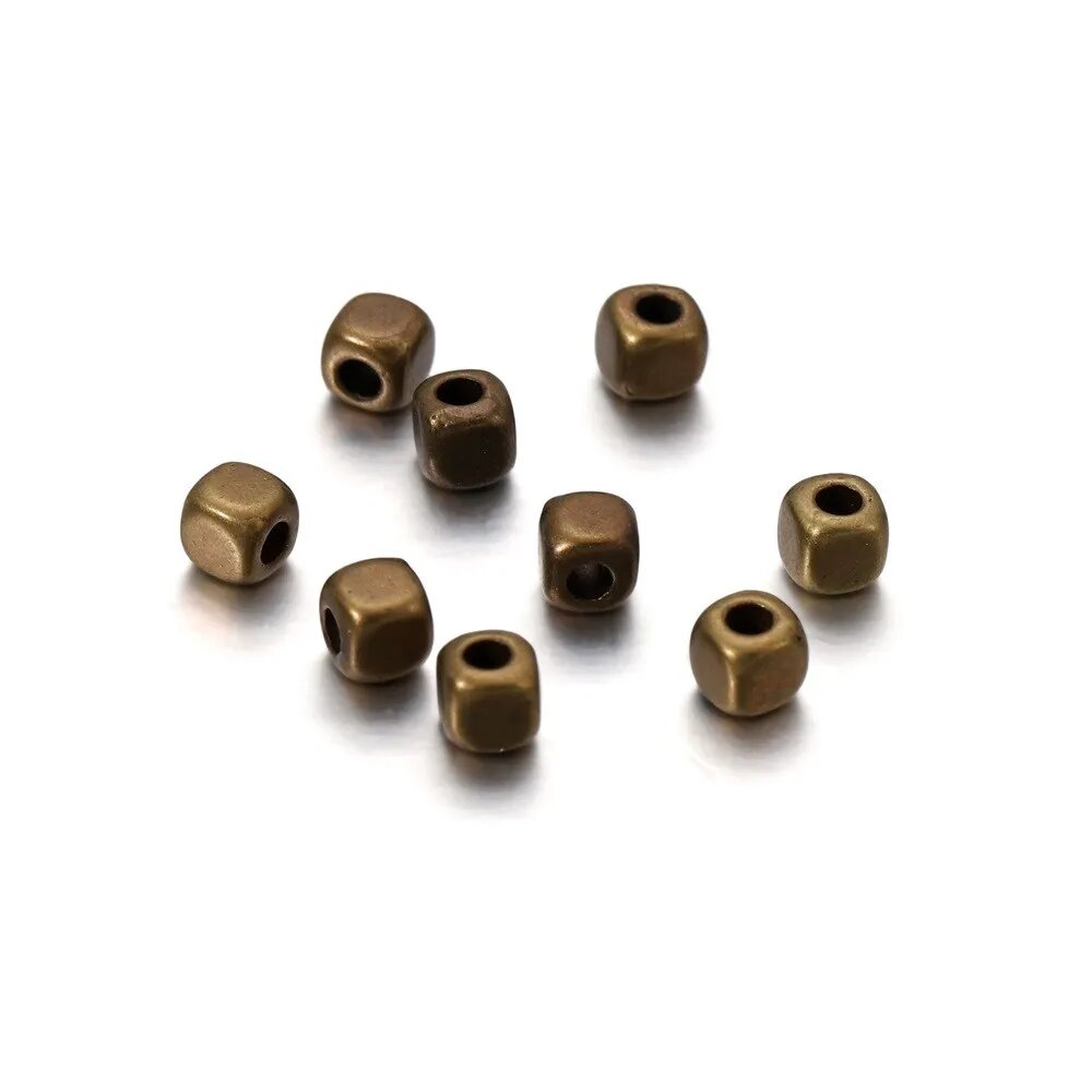 Акриловые квадратные бусины CCB AGCFABS 3-4 мм 3mm x 200pcs, Antique Bronze