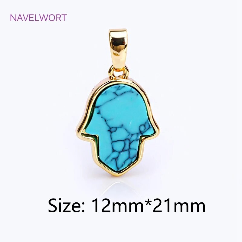 Позолоченные бирюзовые подвески в форме сердца NAVELWORT 2 pieces, 18K gold plated