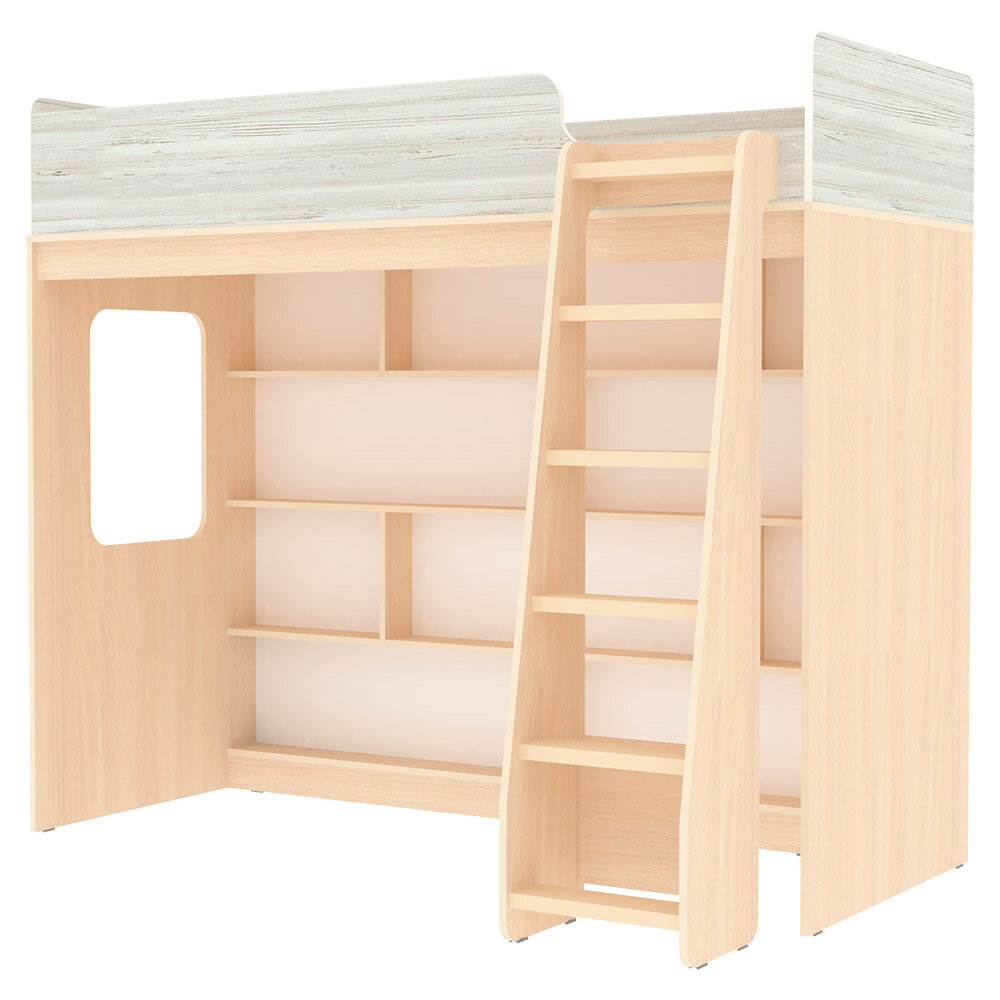 Кровать чердак Л-C601.2 75x175 Дуб Молочный Винтерберг