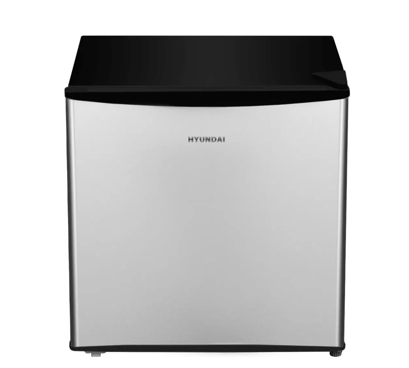 Холодильник однокамерный Hyundai CO0502 43 л, серебристый/черный