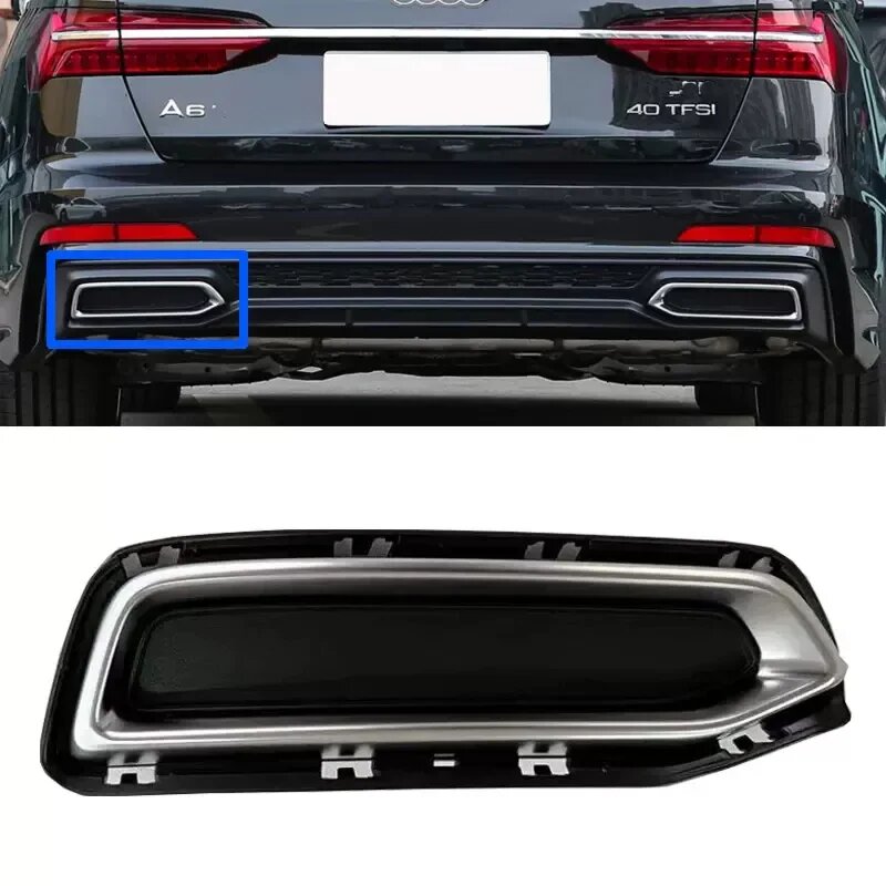 Автомобильный задний глушитель выхлопной трубы, задний глушитель выхлопной трубы, замена обшивки для Audi A6 SLINE S-LINE S6 C8 Avant 2019 2020 2021 2022 Rear Left