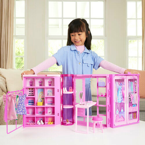 Barbie's First Barbie Doll Girl's New Year Gift - Barbie Pink Dream Wardrobe HXD58