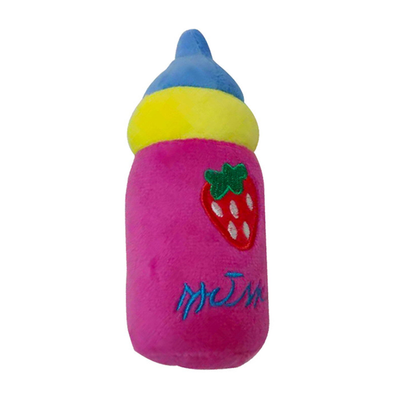 Мягкая плюшевая игрушка в виде бутылочки для молока для собак, устойчивая к укусам, снимает скуку, пищащая, подходит для использования в помещении и на открытом воздухе, розово-красного цвета.