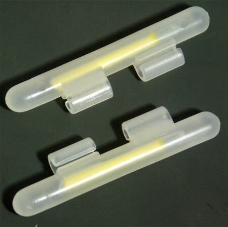 Светлячки рыболовные Ocean Sun XXL с клипсами 3.8-4.3mm в упаковке 2шт d5.1x49mm желтый цвет видимость 30м