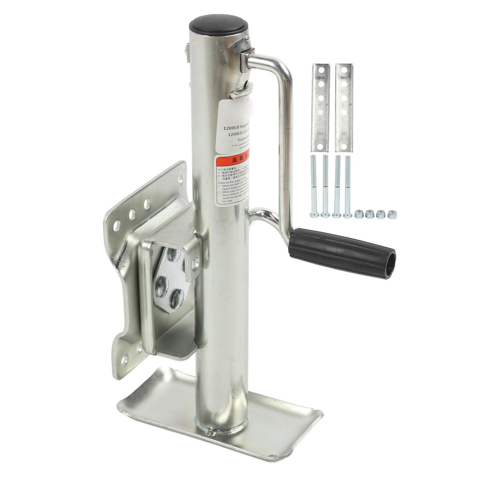 Регулируемый домкрат для прицепа грузоподъемностью 1200 фунтов с поворотной рукояткой для колес и дышла, подходит для квадроциклов, мотовездеходов, яхтенных прицепов, автодомов, низкий, 400–660 мм.