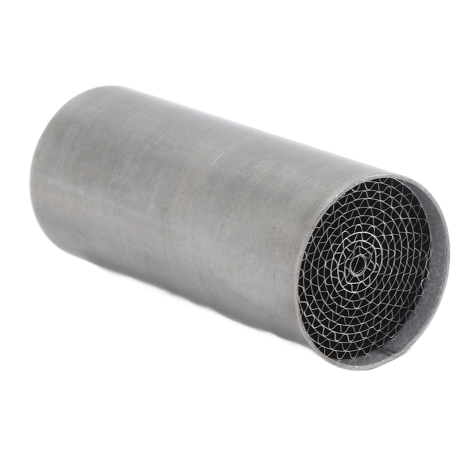 Катализатор выхлопной трубы мотоцикла из нержавеющей стали, передний средний глушитель, универсальный катализатор для мотоцикла 42x100 мм/1,65x3,93 дюйма