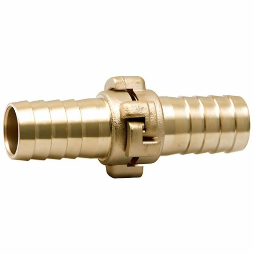 Штуцер латунный Vieir разъемный 1 дюйм с резьбой и уплотнением золотистый