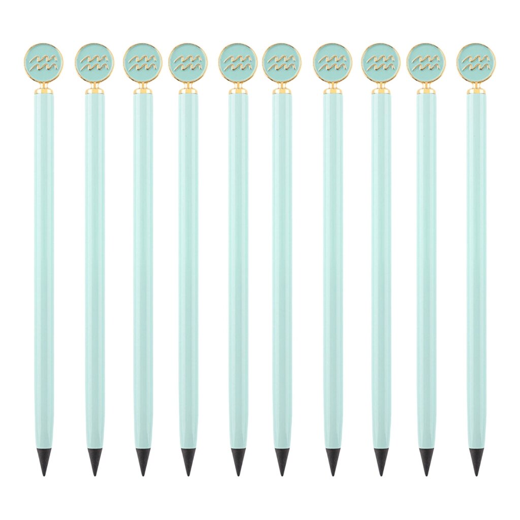 Карандаш, Черные вечные карандаши знаков зодиака - Водолей, 10 шт