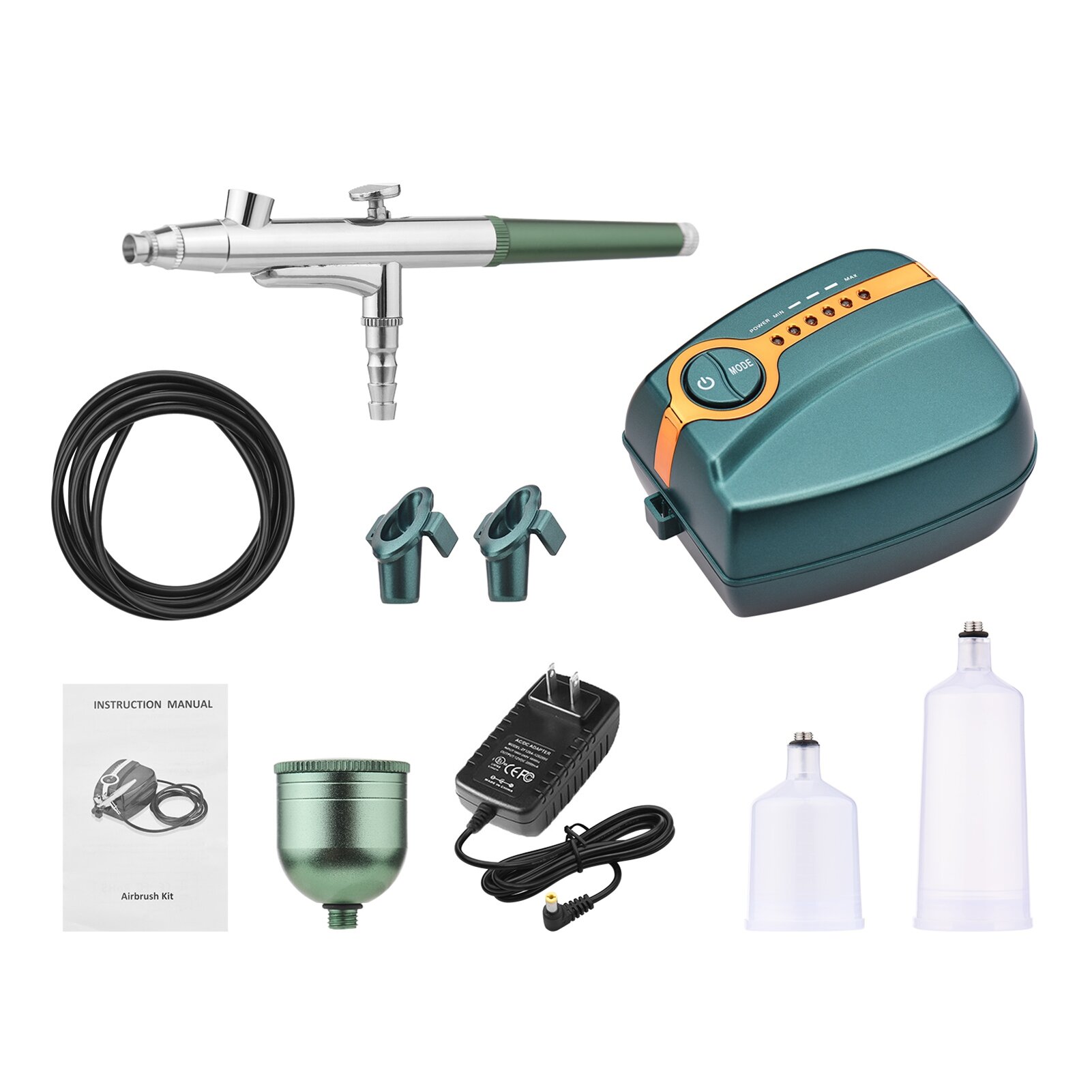 Multi Functional Airbrush Kit with Pump 5 Levels Adjustable Dual Action Handheld Airbrushing System for Painting Craft Model Coloring