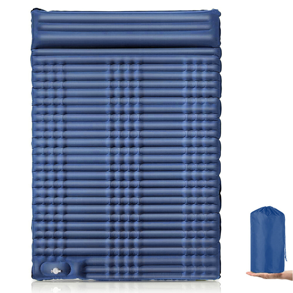 Двойная самонадувная матрас для сна размером 200x130cm Army Green Army Yellow Navy Blue Pine Green с встроенным пьедестальным насосом и подушками портативная кемпингова кровать для взрослых для трекинга и походов 2200g