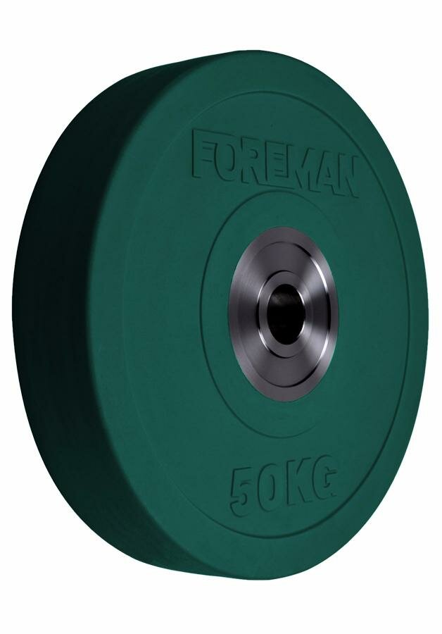 FOREMAN Диск олимпийский бампированный обрезиненный FOREMAN BUMPER Plate, 50 кг