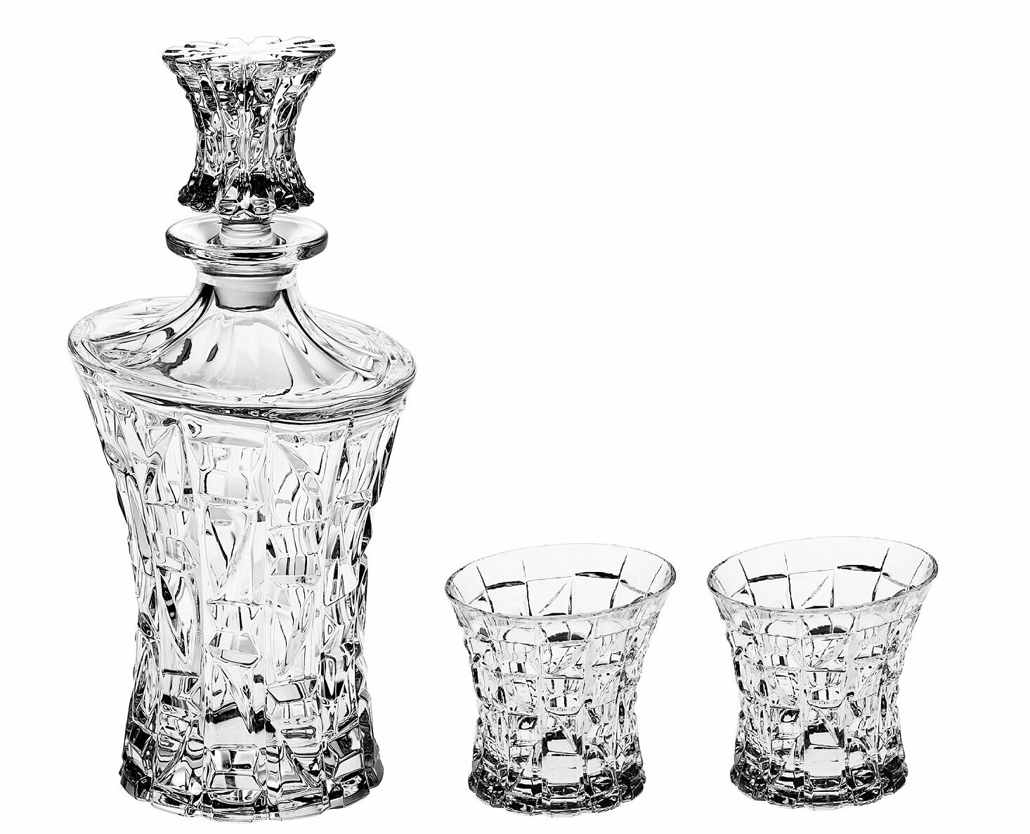 Набор для виски "PATRIOT": 1 штоф 700 мл + 2 стакана 200 мл, хрусталь, Crystal Bohemia/ БПХ673