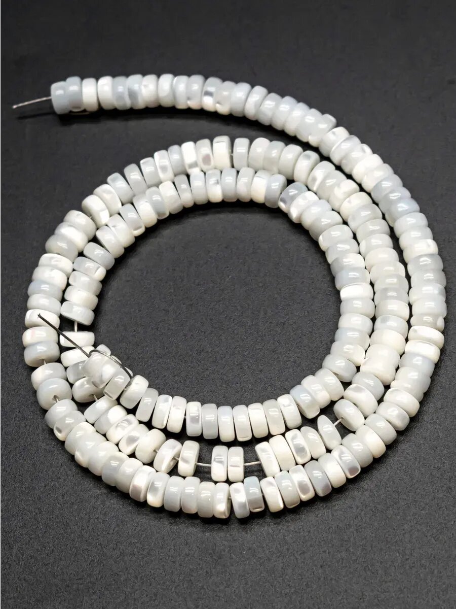 1552 Дискообразные бусины разделители из перламутра 1 нить