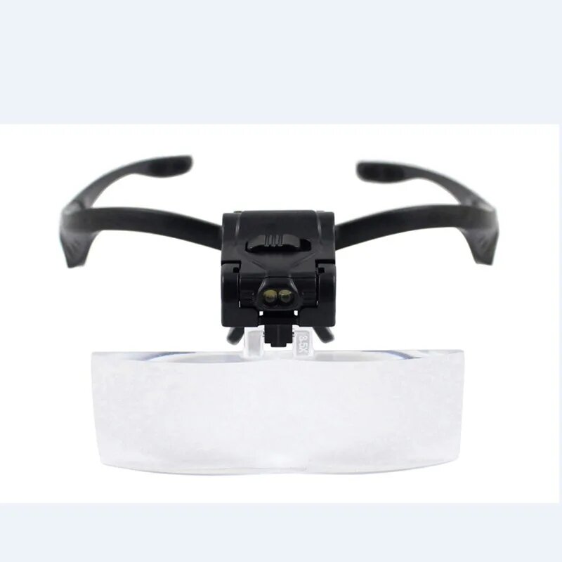 Увеличительное стекло для ресниц, повязка на голову, увеличительное стекло, лупа для ремонта глаз, светодиодная 2X лупа, оптическая линза, ювелирные изделия, очки с 2 лампами