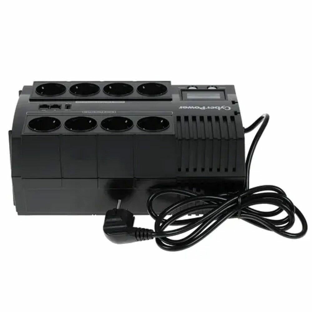 CyberPower BR1000ELCD ИБП 1000VA/600W, 8 розеток (Schuko), 2xUSB (A, B), 2xRJ11/RJ45, линейно-интерактивный — фото 1