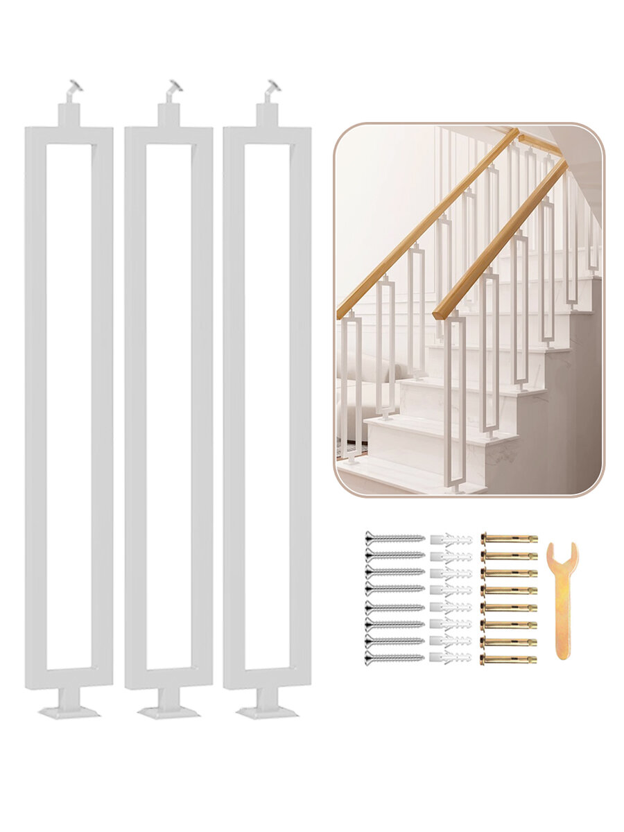 Современные белые кованые перила для лестниц и балконов (2/3 шт.), ограждения для террас, лофтов и крыльца