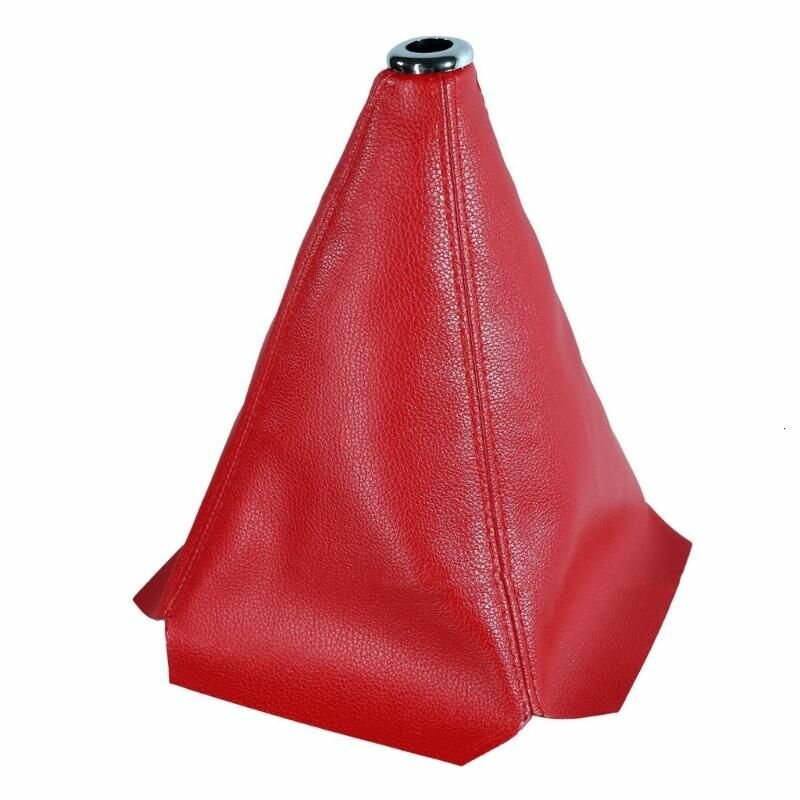 Чехол для рычага переключения передач из искусственной кожи PU, Красная кожа - красный линь