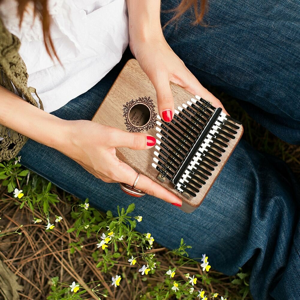 17-тонная африканская калимба из красного дерева для большого пальца qin, набор подарочных коробок с бабочкой и цветком любви для защиты рук