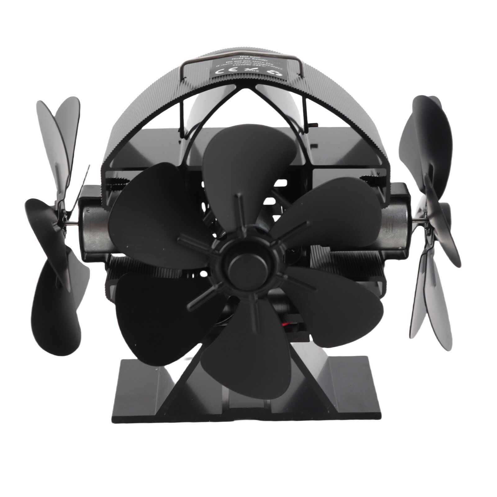 Вентилятор для печи с 3 головками, 18 лопастей, алюминиевый, вентилятор для камина, дующий на 270 градусов, с защитной ручкой для домашней дровяной печи