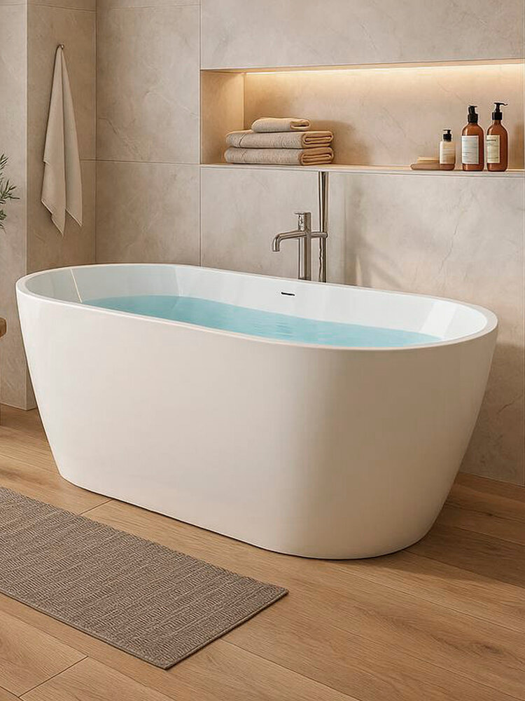 Отдельностоящая ванна акриловая 180х80 см Royal Bath PAFOS комплект 4 в 1: овальная ванна белый глянец, каркас, панель, слив-перелив