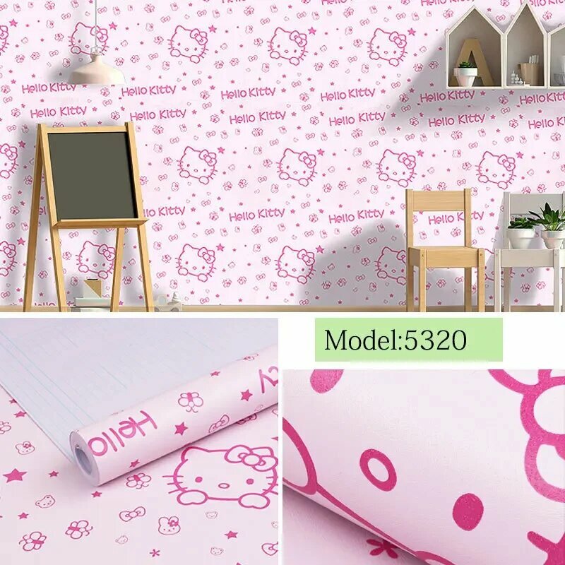 Обои Hello Kitty розовые