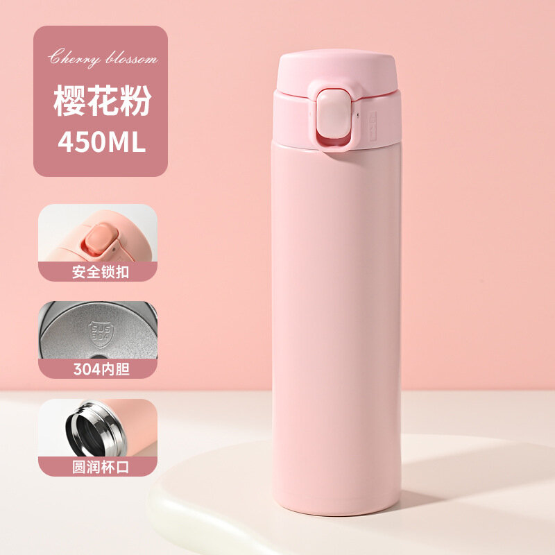 304 Нержавеющая сталь изолированная кружка, высокая эстетика, простая унисекс кружка для студентов, креативная кружка с откидной крышкой, промо-подарок