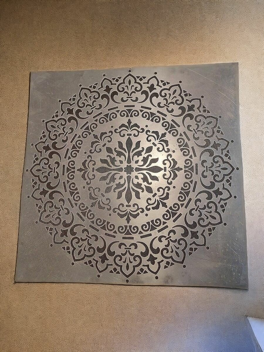 Трафарет для штукатурки и покраски стен мандала 40х40см