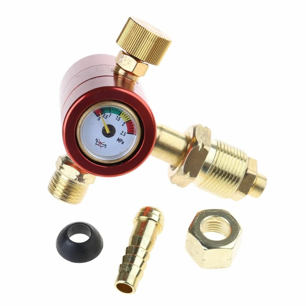 Манометр металлический регулятор давления, - давление пропана красное