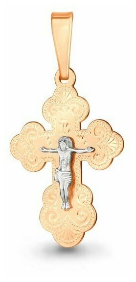 Крестик, красное золото, 585 проба