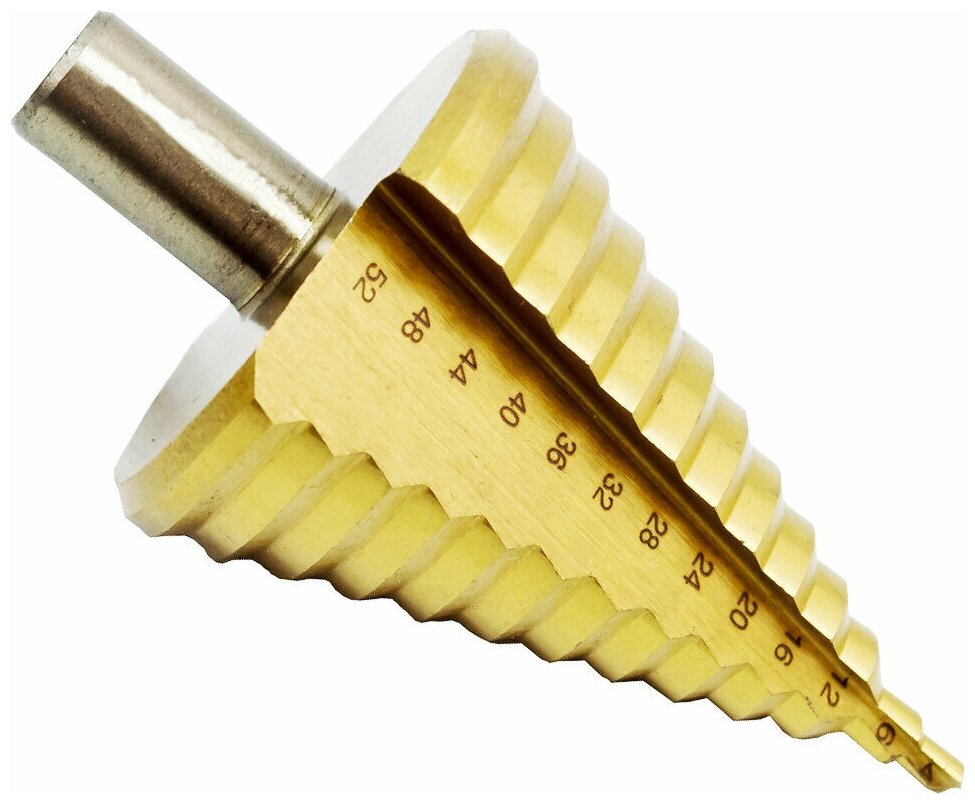 Сверло ступенчатое 4 х 52 мм по металлу; дереву; пластику
