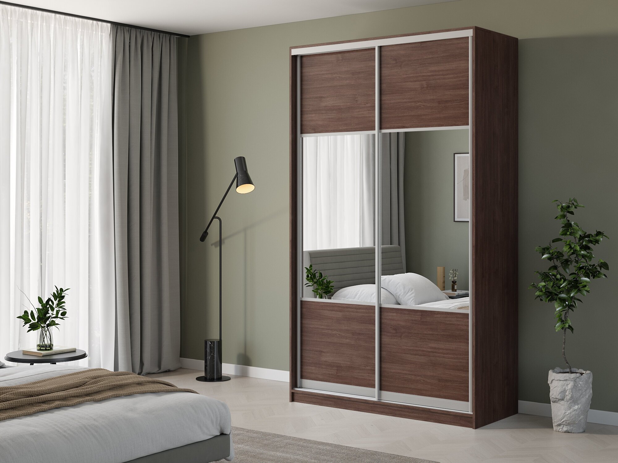 Шкаф-купе Матэрна Шамони темный комбинированный 110х45х240 см