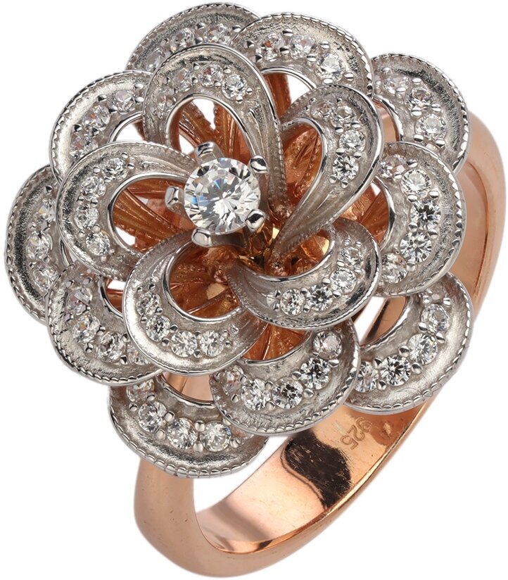 Кольцо, серебро, 925 проба, фианит