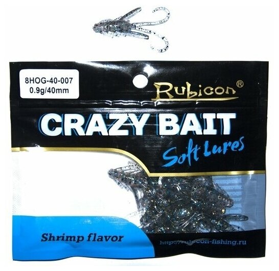 Съедобная силиконовая приманка RUBICON Crazy Bait HOG 0.9g, 40mm, цвет 007