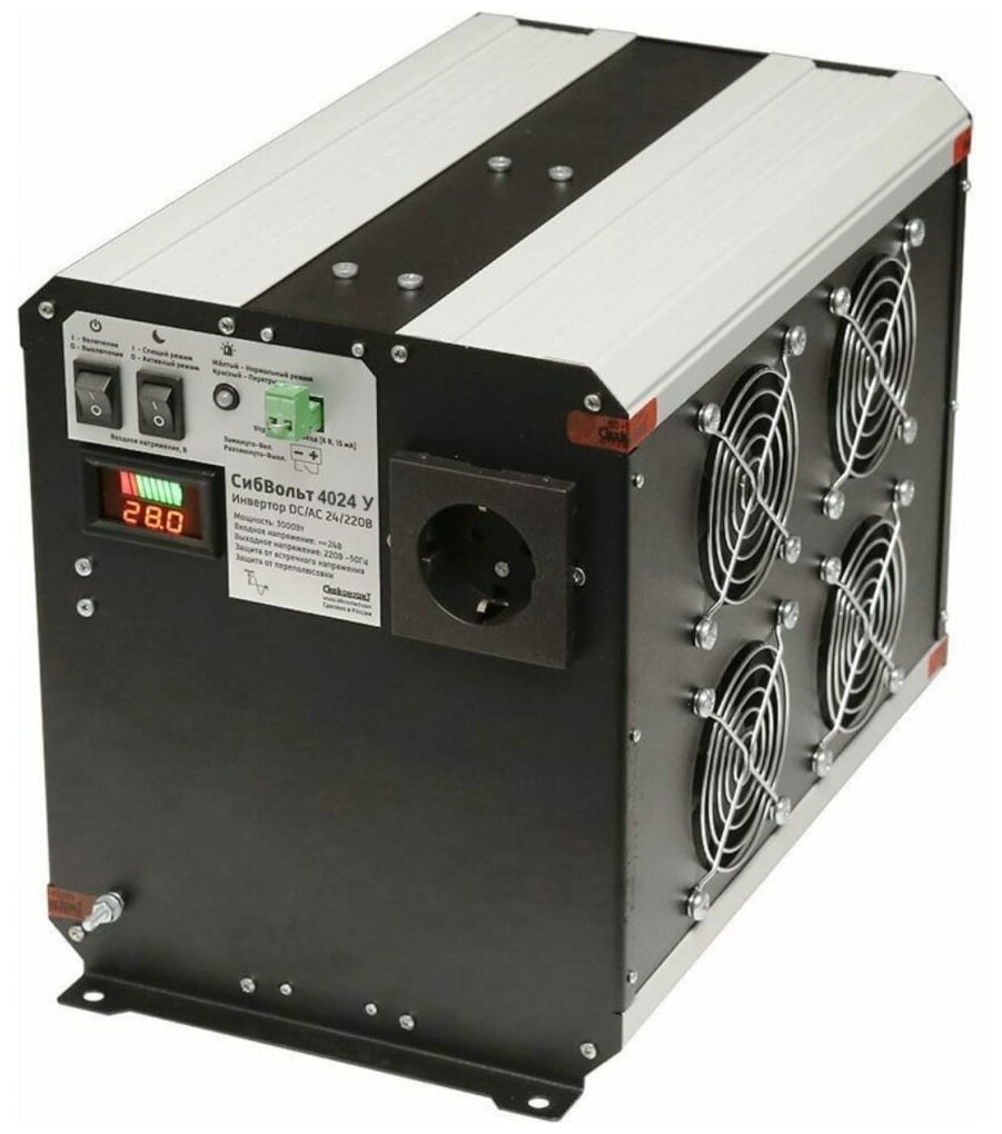 Инвертор-преобразователь напряжения сибконтакт СибВольт 4024У DC/AC 24/220 В, 4000 Вт Я000009455