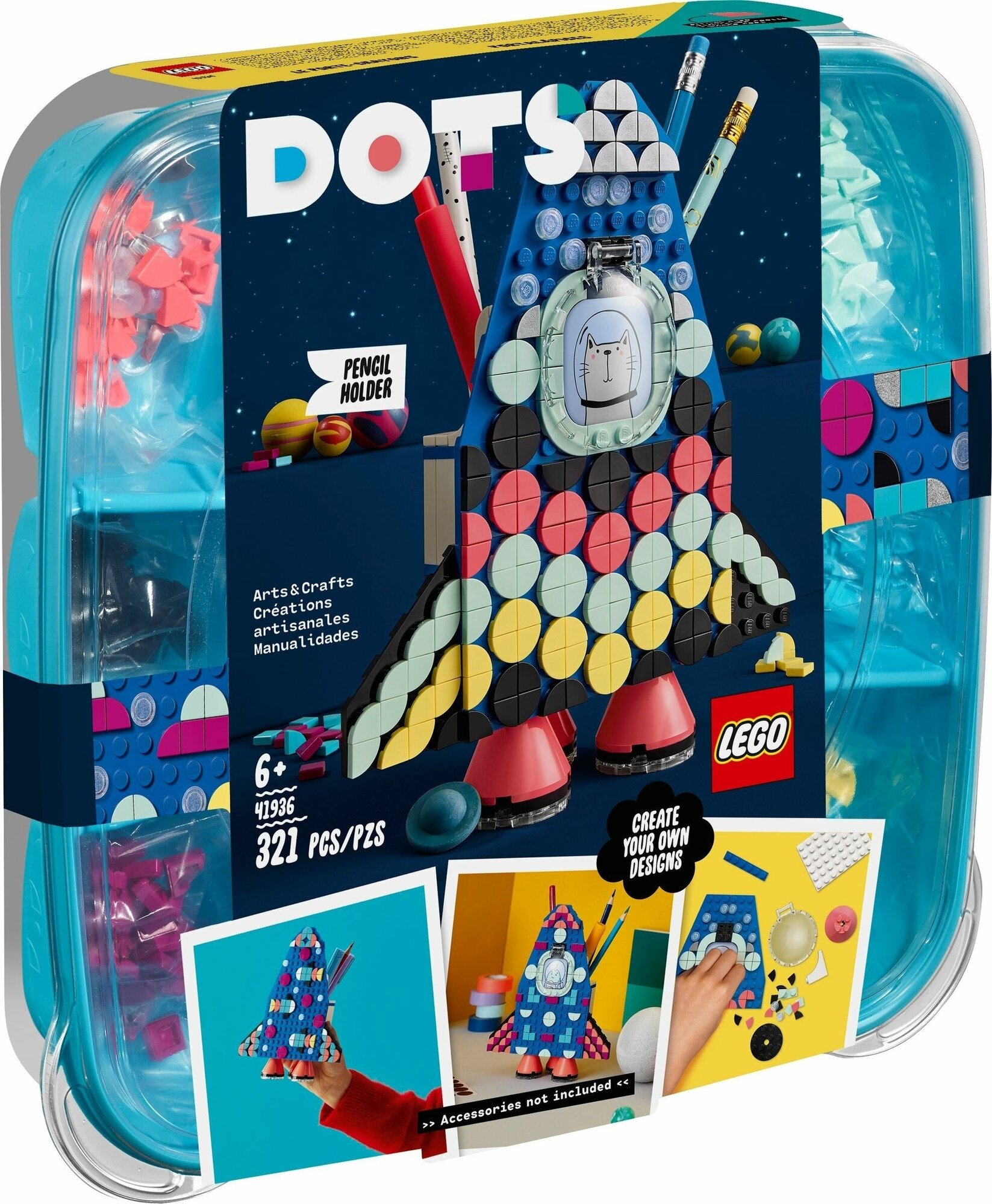 Конструктор LEGO 41936 DOTS Ракета Подставка для карандашей