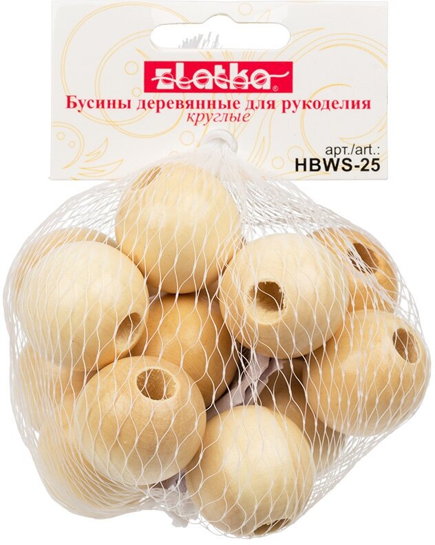 Бусины деревянные "Zlatka" HBWS-25 26 мм 15 шт св. дерево