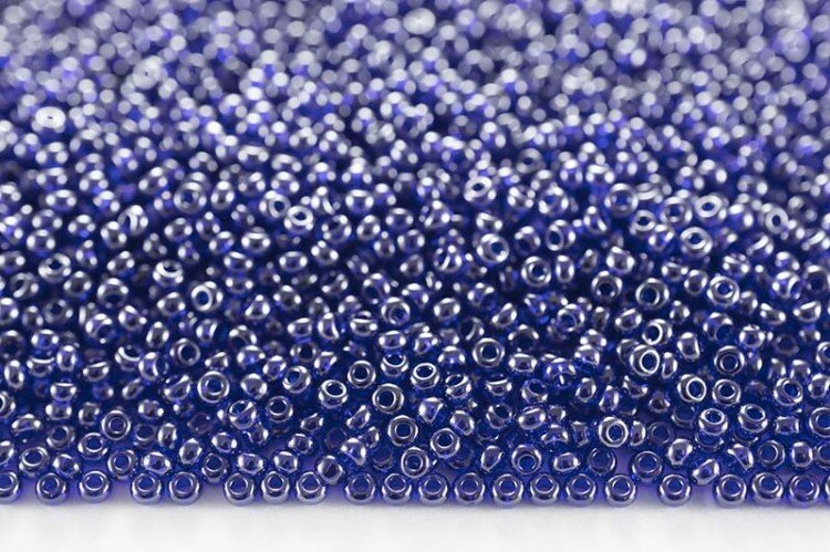 Бисер чешский PRECIOSA круглый 10/0 36080 темно-синий прозрачный блестящий, 1 сорт, 50г