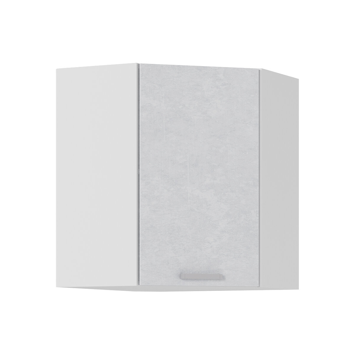 Кухонный шкаф навесной, угловой, Бетоны, ШВУ 600 Белый / Бетон снежный