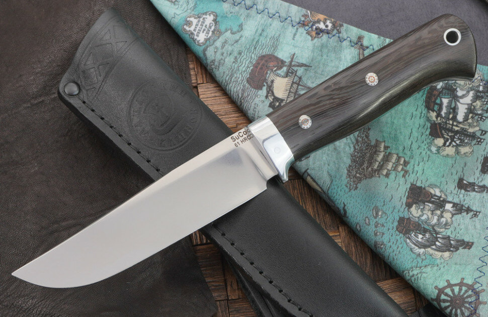 Дамасский Клинок нож Лось, сталь SuCo