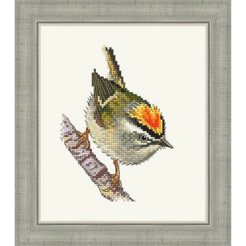 Набор для вышивания Сделано с любовью #Ж-042 Королек, Счетный крест, 15 х 15 см