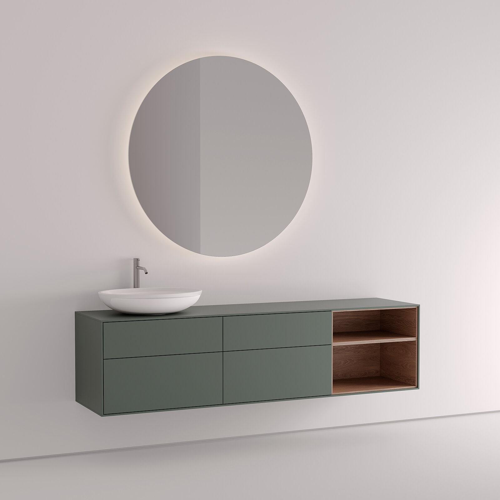 Тумба подвесная под две раковины 150 см. Vivomobili VERDE COMODORO