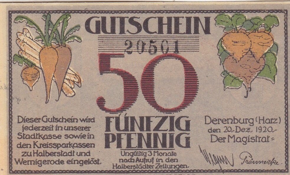 Германия (Веймарская Республика) Деренбург 50 пфеннигов 1920 г. (2)