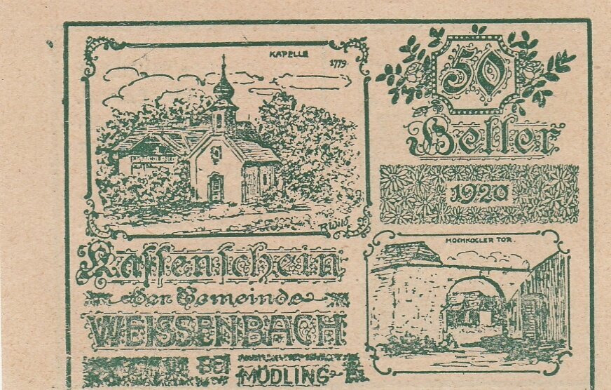 Австрия, Вайсенбах-бай-Мёдлинг 50 геллеров 1920 г.