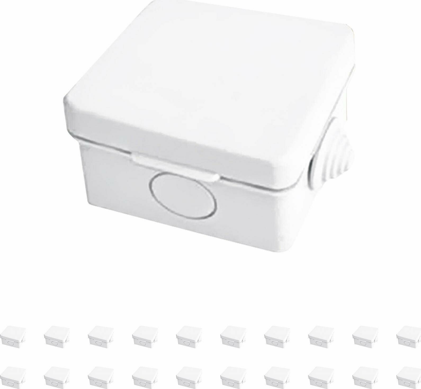 Коробка распределительная TDM 65x65x50 квадратная 4 входа с герммовводами для открытого монтажа IP54 серая (комплект из 20 шт)