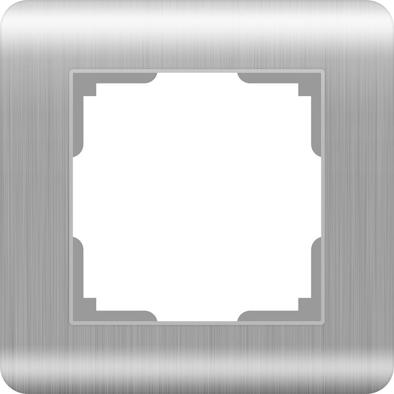 Рамка пластик 1 пост WERKEL Stream WL12-Frame-01 / W0012106 серебряный
