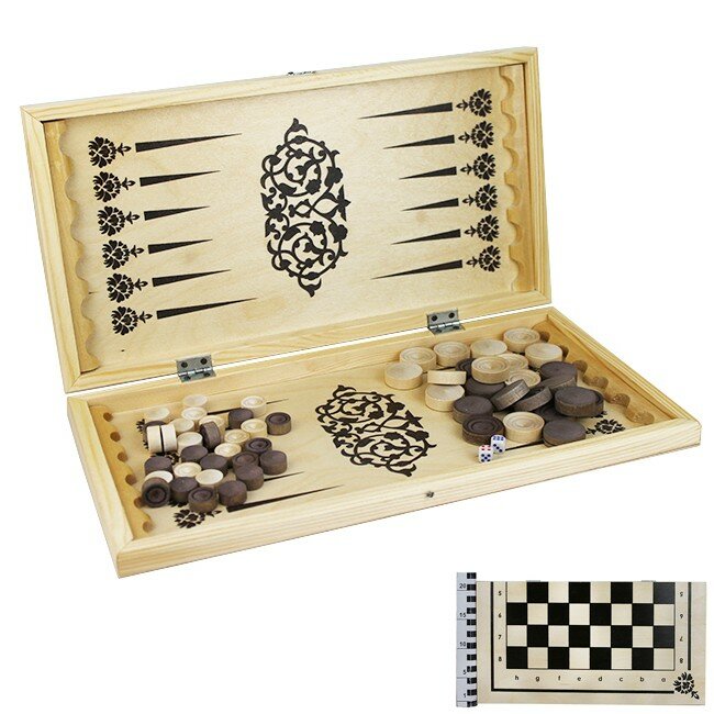 Набор настольных игр 2 в 1 №2 "Шашки - нарды" / Колорит / для детей от 6 лет